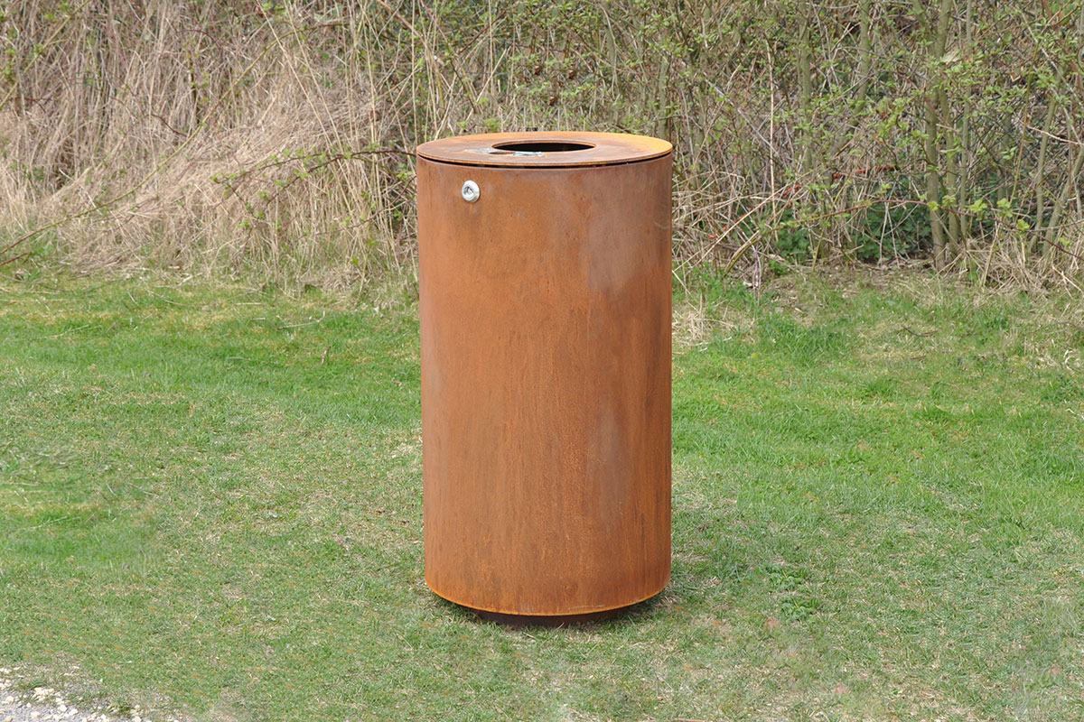 Litter bin series 720 made of corten steel | Thieme GmbH